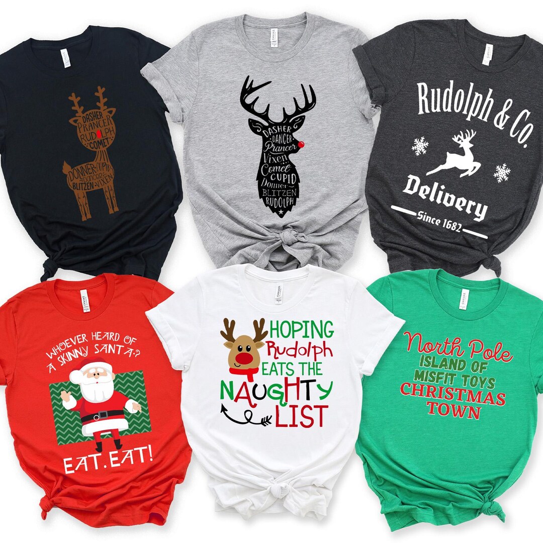Rudolph the Red Nosed Reindeer Matching Family Christmas Shirt Movie ...