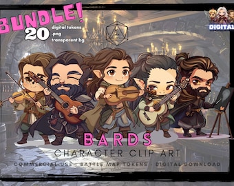 Dnd Ranger Character Token Bundle Rangers 1 20 Clip Art Designs for ...