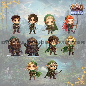 Dnd Ranger Character Token Bundle - Rangers 1 - 20 Clip Art Designs for ...