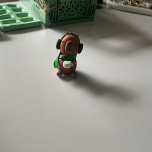 Cute Polymer Clay Capybara Holding a Cup With Matcha - Etsy