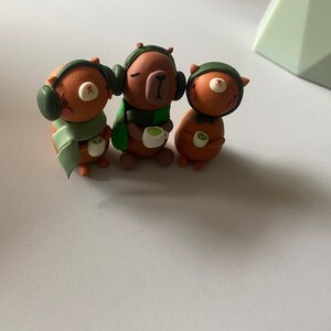 Cute Clay Cat Desk Friend Holding Matcha Latte - Etsy