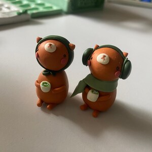 Cute Clay Cat Desk Friend Holding Matcha Latte - Etsy