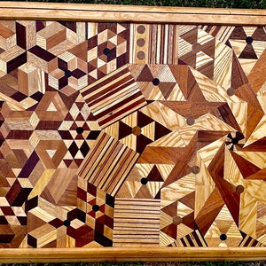 Mosaic, Wall Hanging, Wood Tile, Hardwood Mosaic Tessellated Artwork ...
