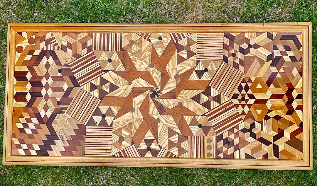 Mosaic, Wall Hanging, Wood Tile, Hardwood Mosaic Tessellated Artwork ...