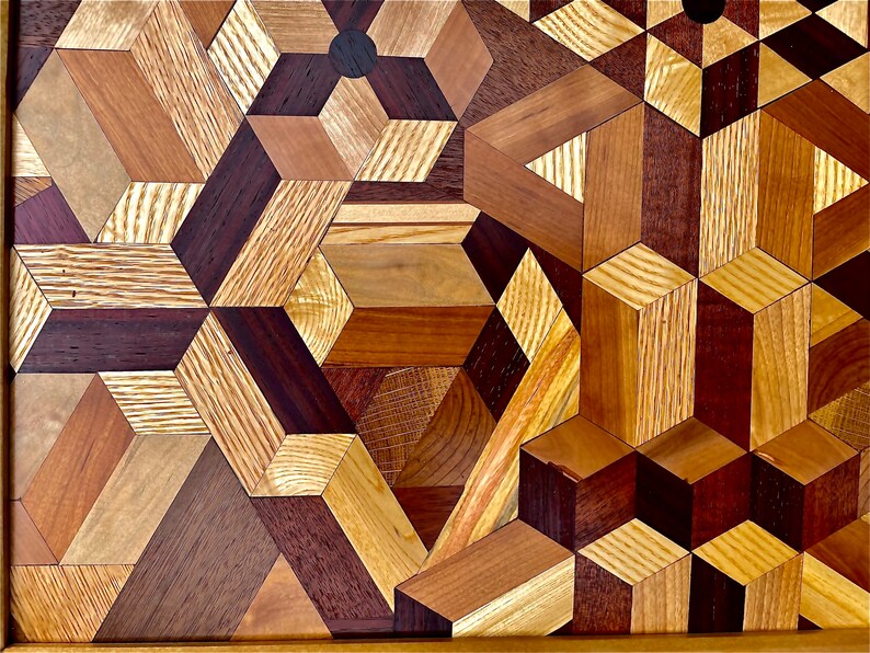 Mosaic, Wall Hanging, Wood Tile, Hardwood Mosaic Tessellated Artwork ...