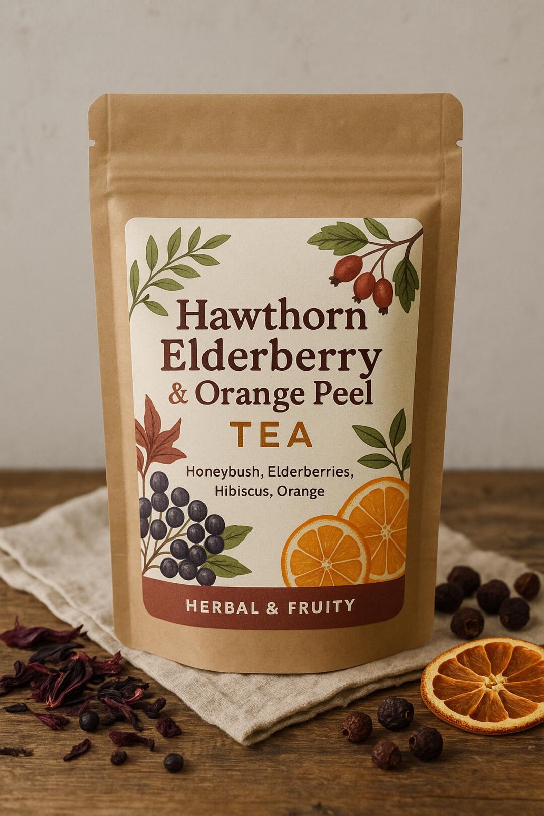 Hawthorn Elderberry & Orange Peel Herbal Tea – Fruity Immune Support ...