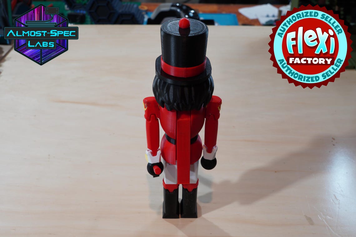 3D Printed Christmas Nutcracker Soldier: Flexi Factory Articulated Toy ...
