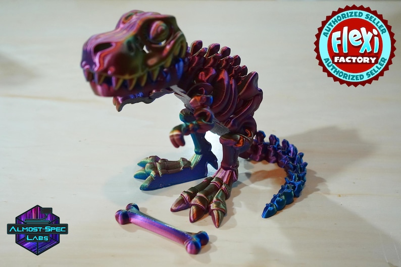 3D Printed Skeleton T-rex Dinosaur: Articulated Flexi Factory Design - Etsy