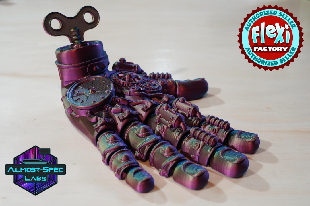 3D Printed Flexi Factory Steampunk Articulated Hand With Stash ...