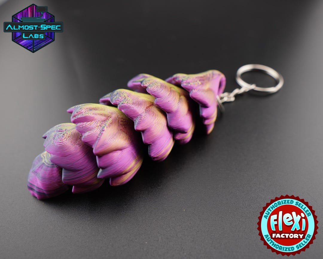 3D Printed Flexi Factory Keychain: Fox Tail, Frog, Skeleton - Etsy