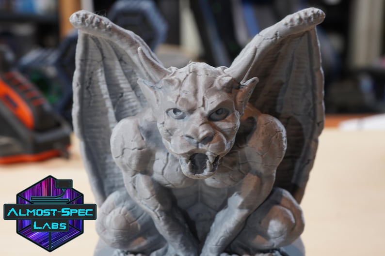 Gargoyle Statue, Gothic Guardian Figurine, 3D Printed Mythical Creature ...