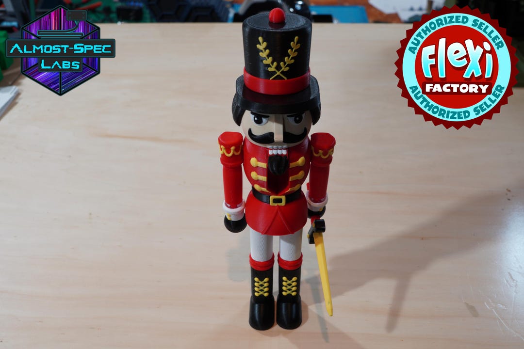 3D Printed Christmas Nutcracker Soldier: Flexi Factory Articulated Toy ...