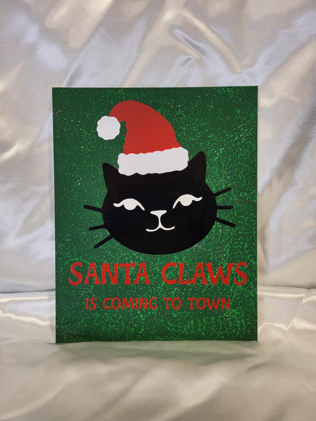 Santa Claws, Christmas Cat Painting - Etsy