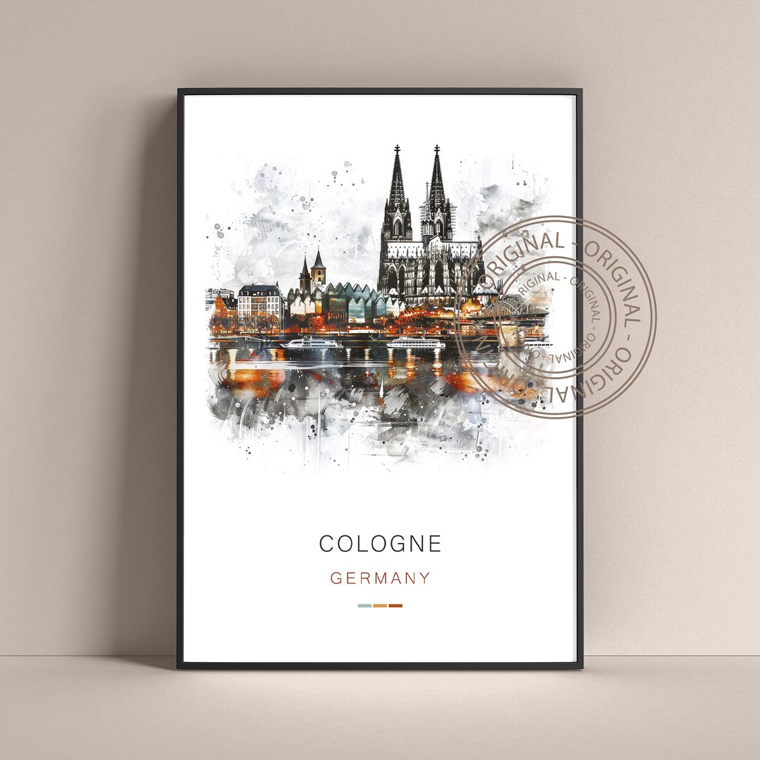 Cologne Travel Print, Cologne Poster, Cologne Germany Travel Gift ...