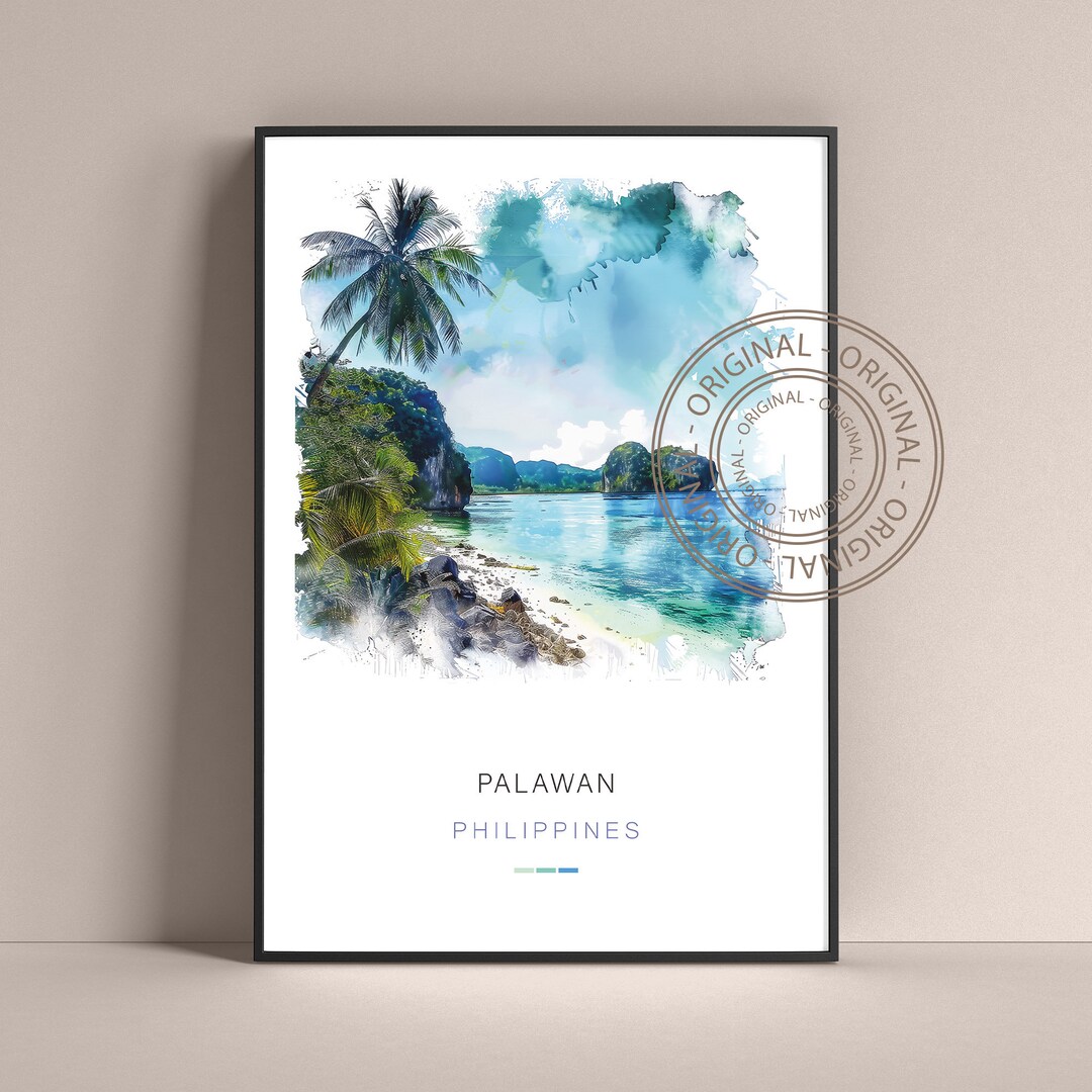 Palawan City Poster, Philippines Travel Print, Palawan Printable Poster ...