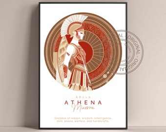 Greek Mythology Athena Minerva Wall Art Poster Print Download - Etsy