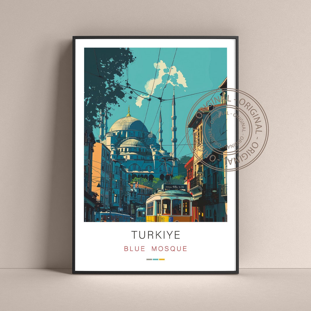 The Blue Mosque Poster, Blue Mosque Print, Istanbul Poster, Turkiye ...