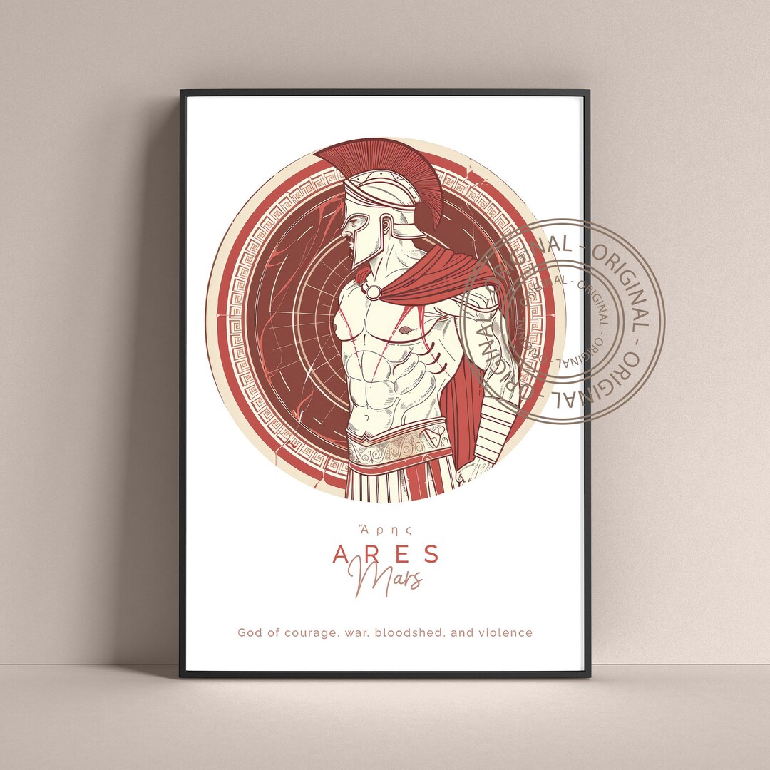 Ares Mars Greek God Print, Ares Printable Poster, Mars Poster, Greek ...