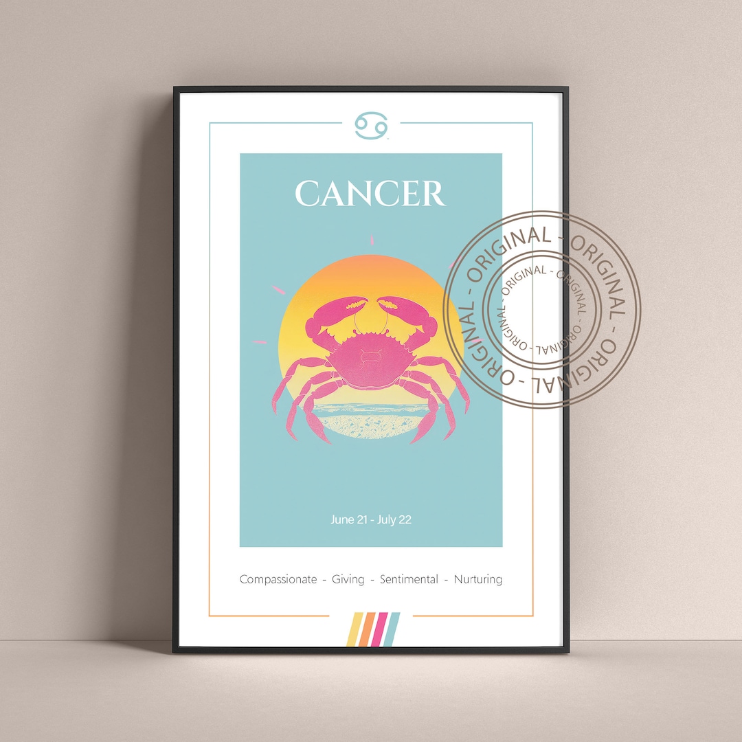 Cancer Wall Art Zodiac Poster Printable, Cancer Art,cancer Wall Art ...