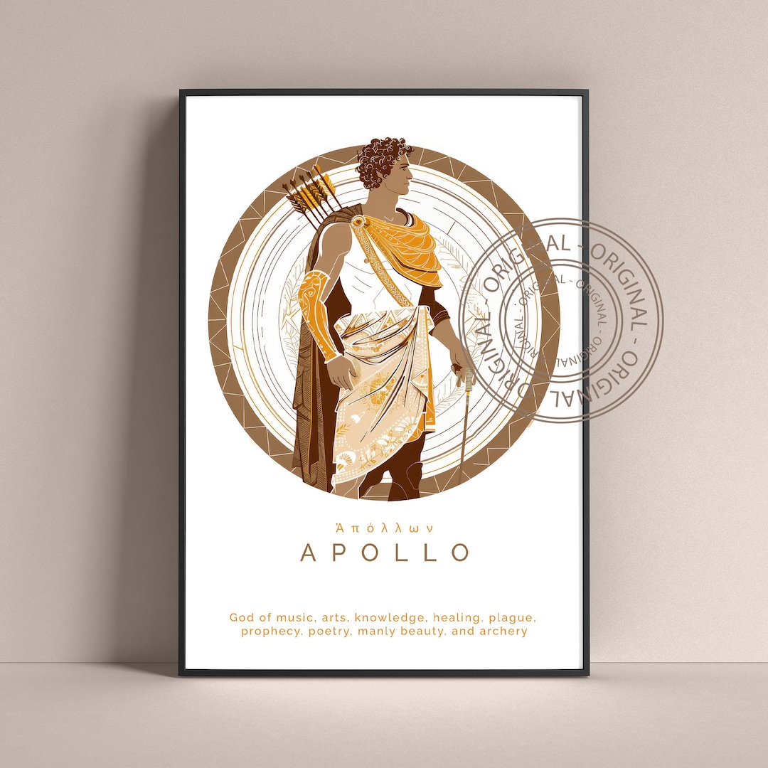 Apollo Greek God Print, Apollo Printable Poster, Greek Mythology Print ...