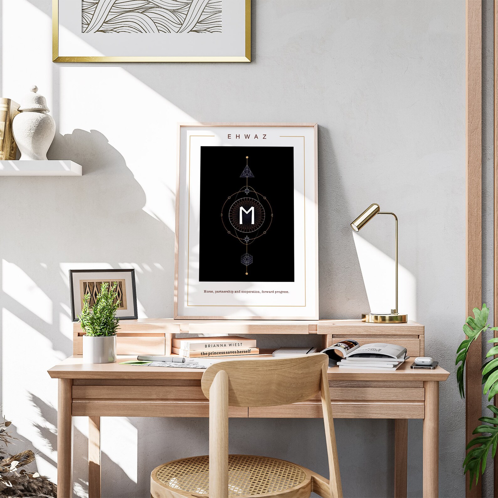 Ehwaz Rune Poster, Viking Rune Print, Elder Futhark Runes, Rune Art ...