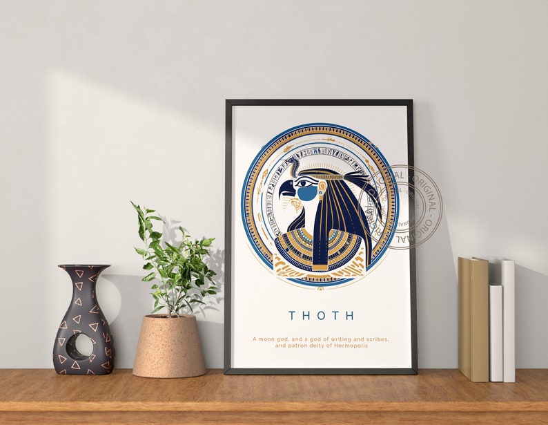 Thoth Egyptian God Print, Thoth Printable Poster, Egyptian Mythology ...