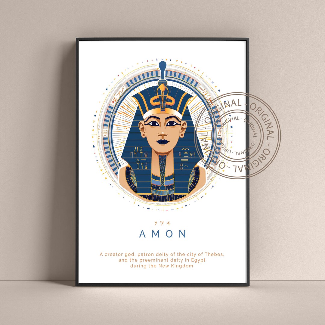 Amon Egyptian God Print, Amon Printable Poster, Egyptian Mythology ...