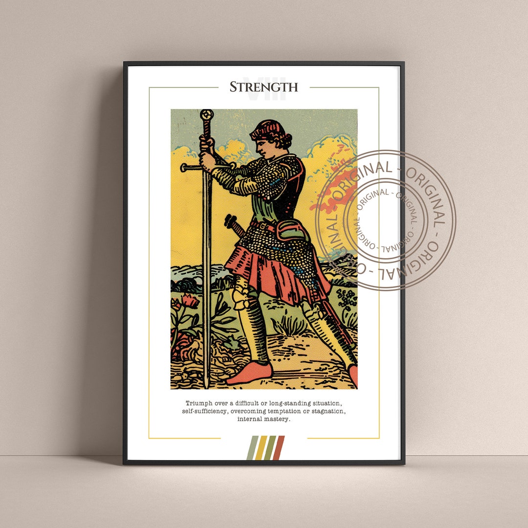 Strength Tarot Card Poster, Strength Tarot Card Print, Digital Print ...