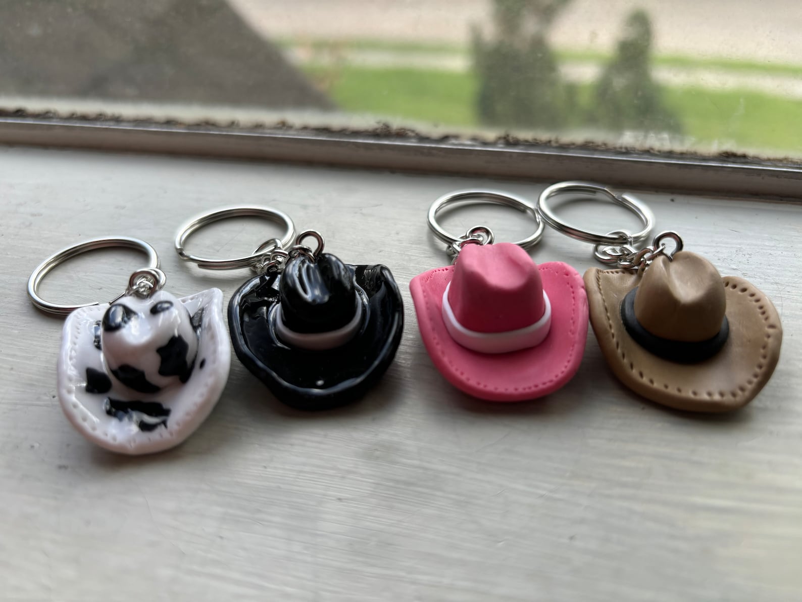 Cowboy Hat Keychains 4 Styles Handmade Polymer Clay Keychains - Etsy