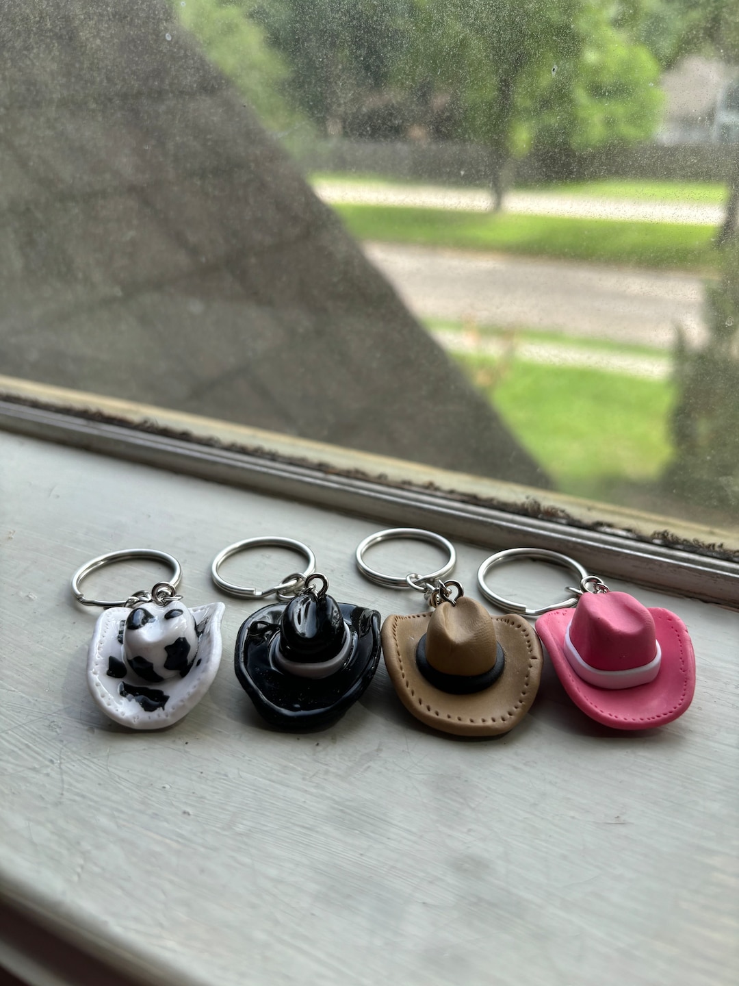 Cowboy Hat Keychains 4 Styles Handmade Polymer Clay Keychains - Etsy
