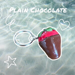 Chocolate Covered Strawberry Keychains 3 Styles Strawberry Charms Food ...