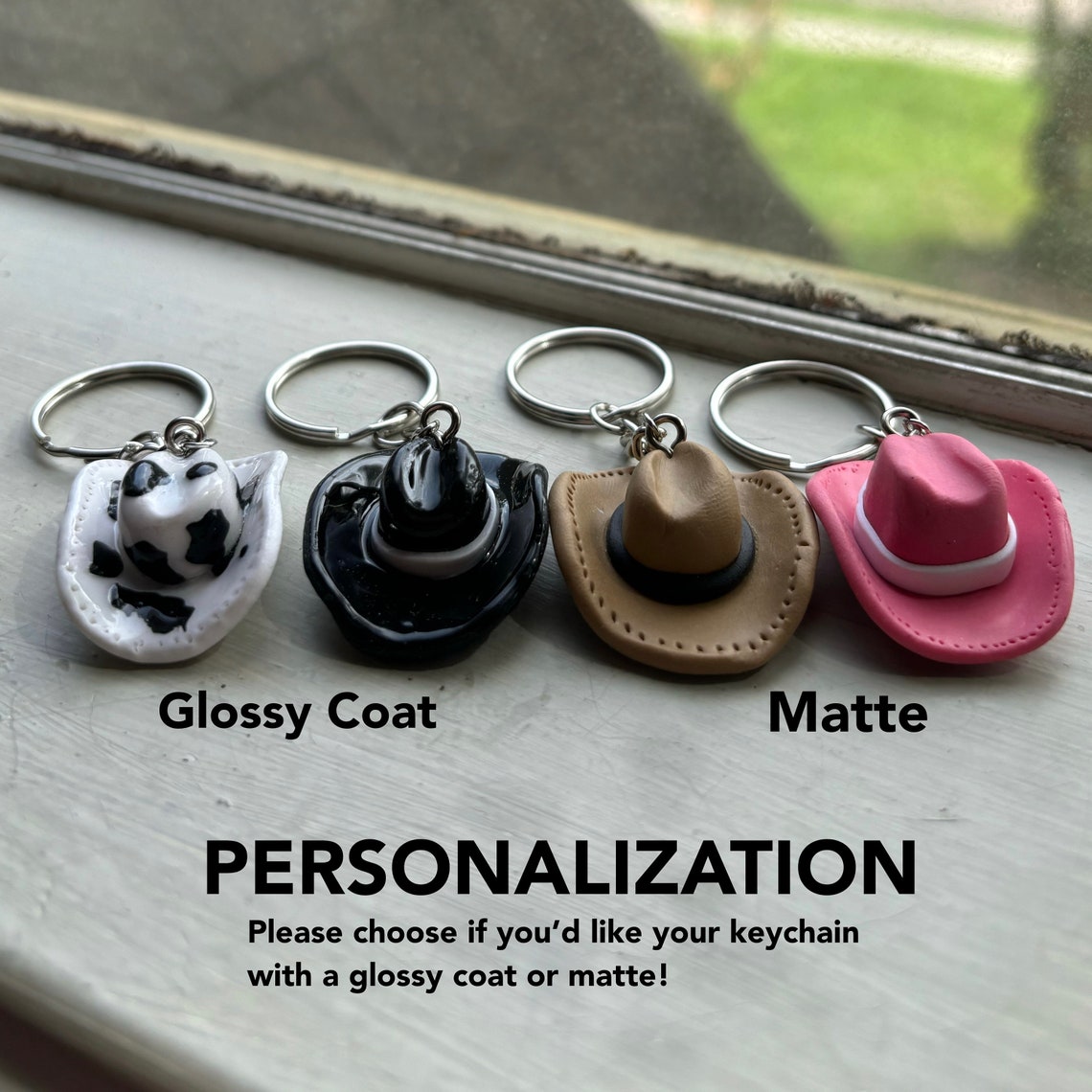 Cowboy Hat Keychains 4 Styles Handmade Polymer Clay Keychains - Etsy
