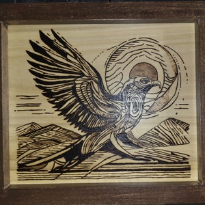 Desert Bird Pyrography Wall Art Wood Burn - Etsy