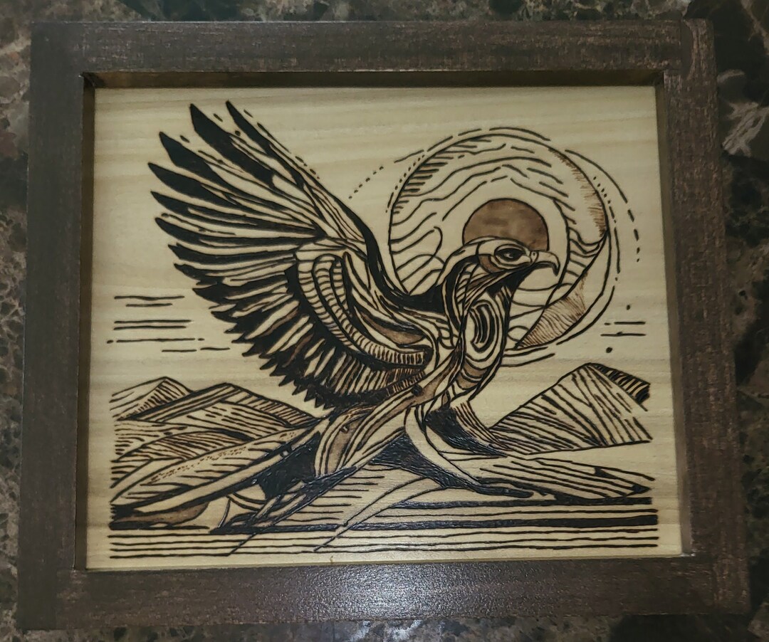 Desert Bird Pyrography Wall Art Wood Burn - Etsy