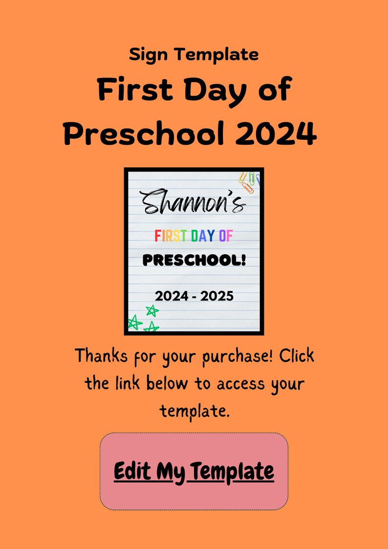 EDITABLE First Day of School Sign Template Easy Back to School Sign ...
