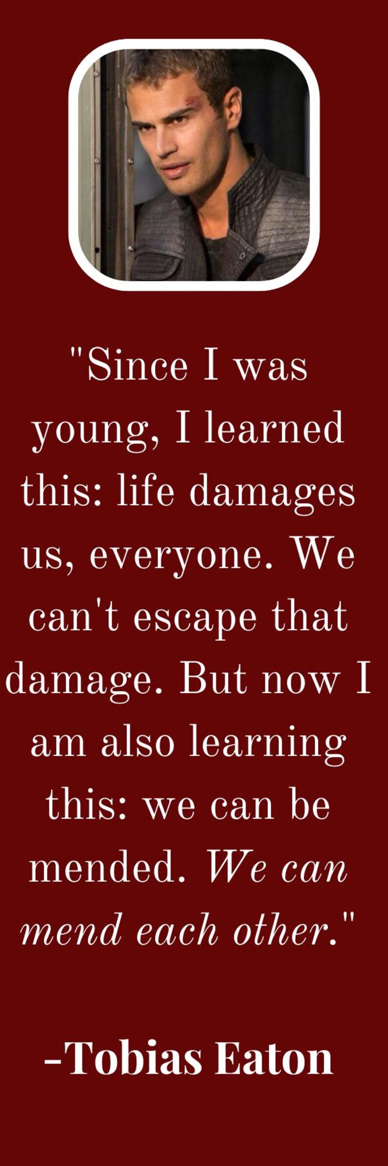 Printable Divergent Bookmarks Set of 2 Tris Prior and Tobias Eaton ...