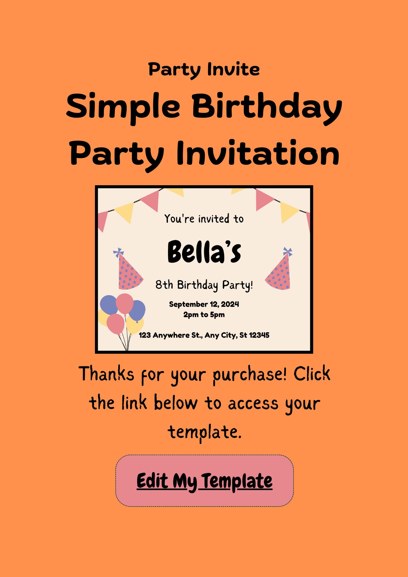 EDITABLE Birthday Invitation Template, Printable Boys and Girls ...