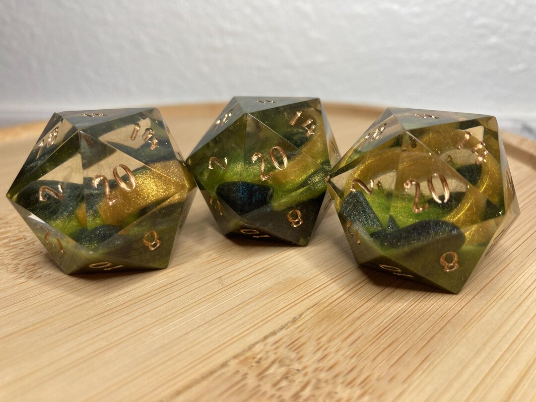 The One Ring D20 Dice Dungeons & Dragons Dnd Chonky Gold Algae-covered ...