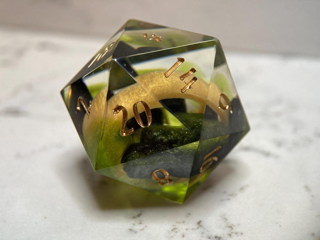The One Ring D20 Dice Dungeons & Dragons Dnd Chonky Large Clear Green ...