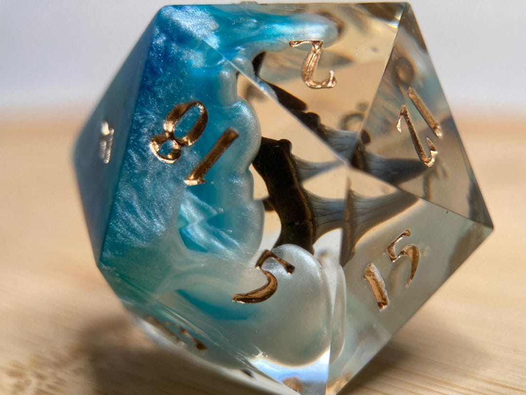 Shark Teeth D20 Ocean Dice Dungeons & Dragons Dnd Chonky Large ...