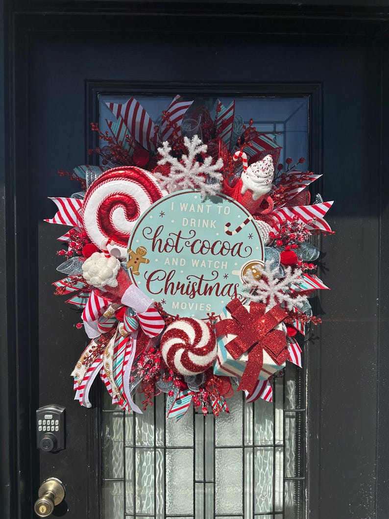 Hot Cocoa Wreath, Christmas Wreath, Holiday - Etsy