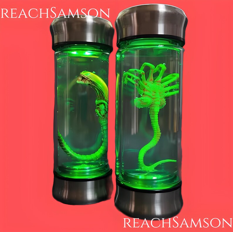 Alien Glow Jar, Xenomorph and Specimen Facehugger, Embryo Glass Jar ...