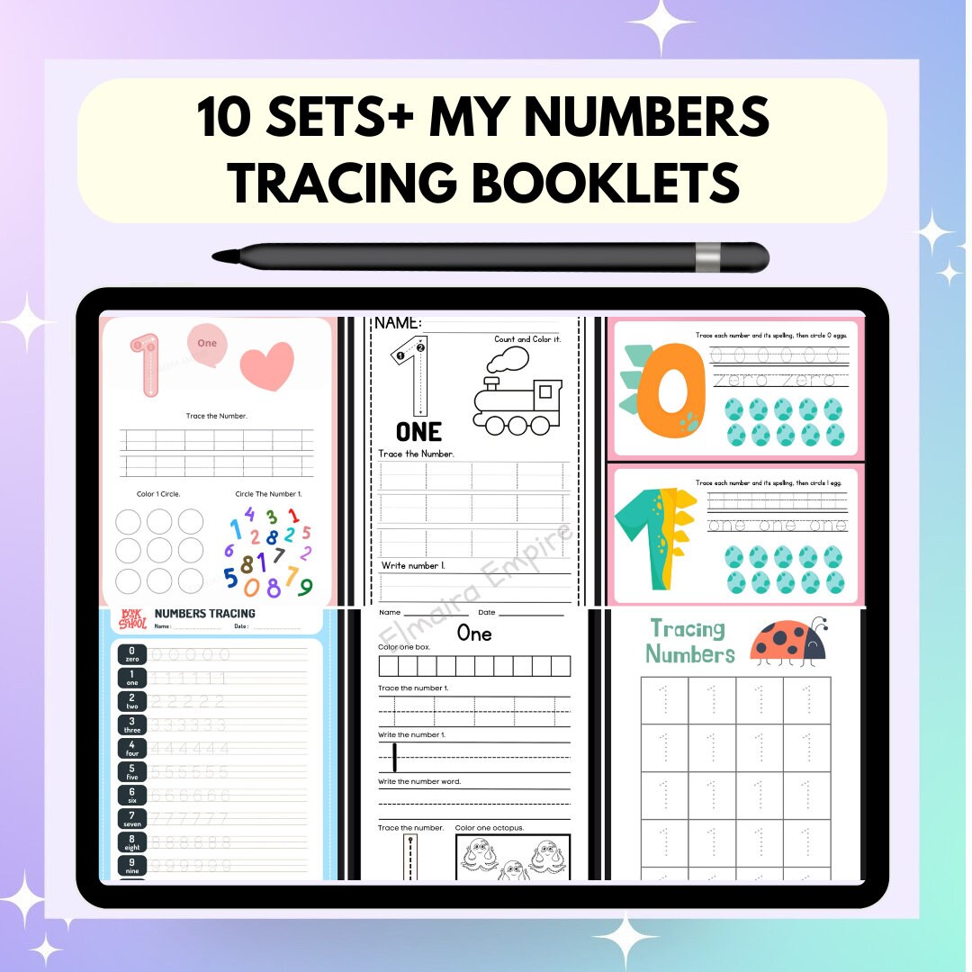10 SETS My Numbers Tracing Books Toddlers Digital Ebooks 100 Pages+ ...