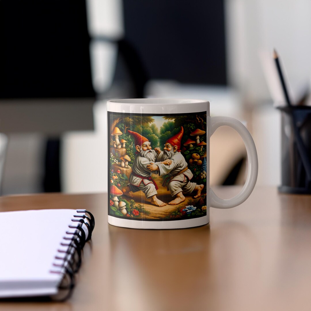 Fighting Garden Gnomes Ceramic Coffee Mug 11oz - Etsy