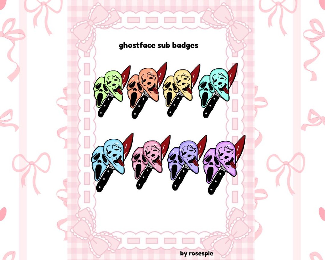 Ghostface Badges | 8 Ghostface Sub and Bit Badges | Youtube | Ghostface ...