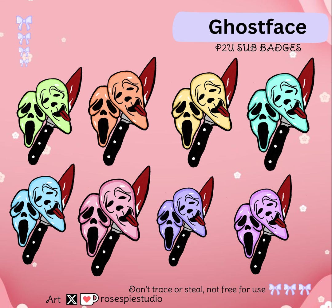 Ghostface Twitch Badges: 8 Ghostface Sub/bit Badges (digital Download ...