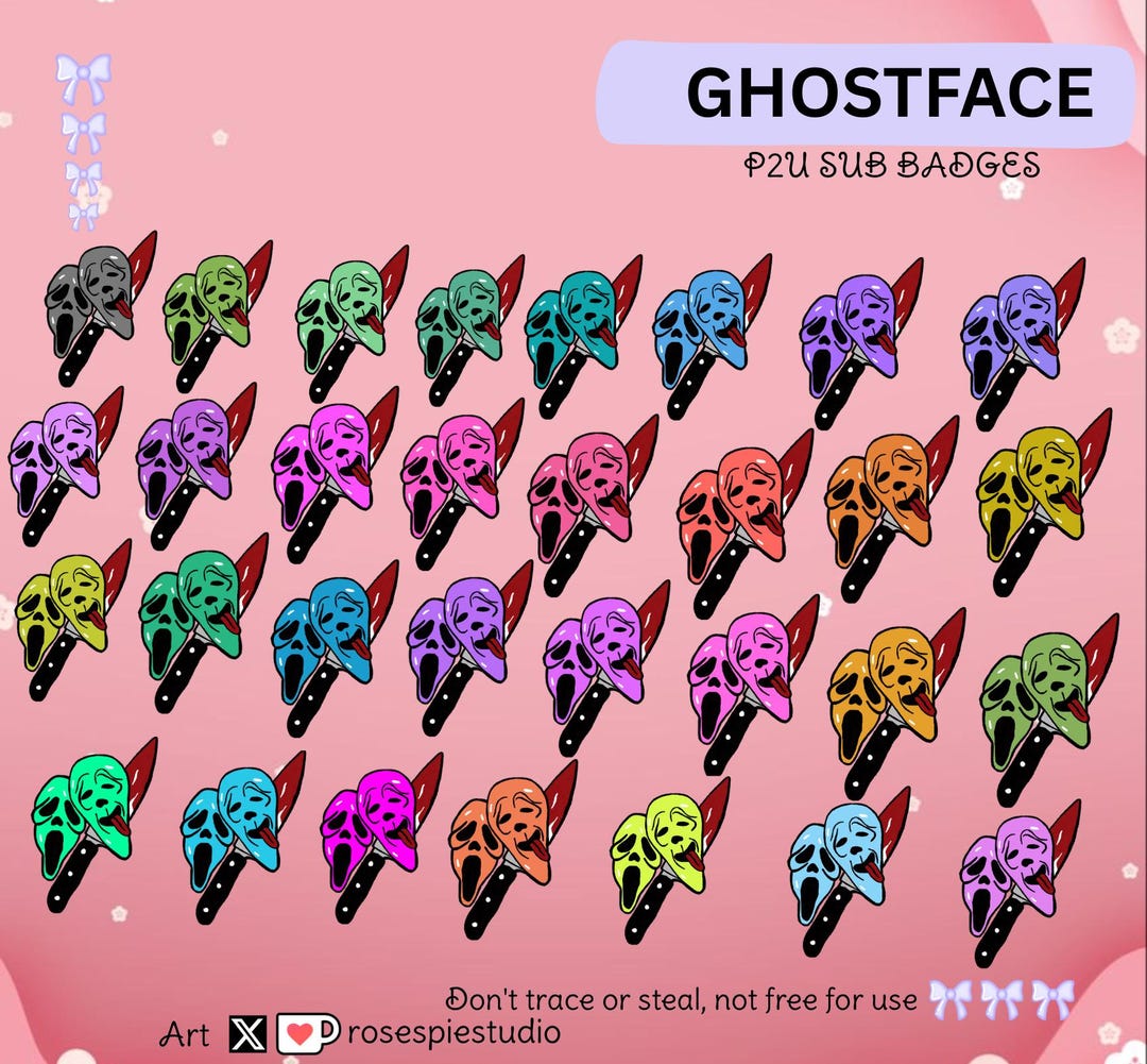 Ghostface Badges for Twitch | Scream Sub & Bit Badges | Digital Art ...