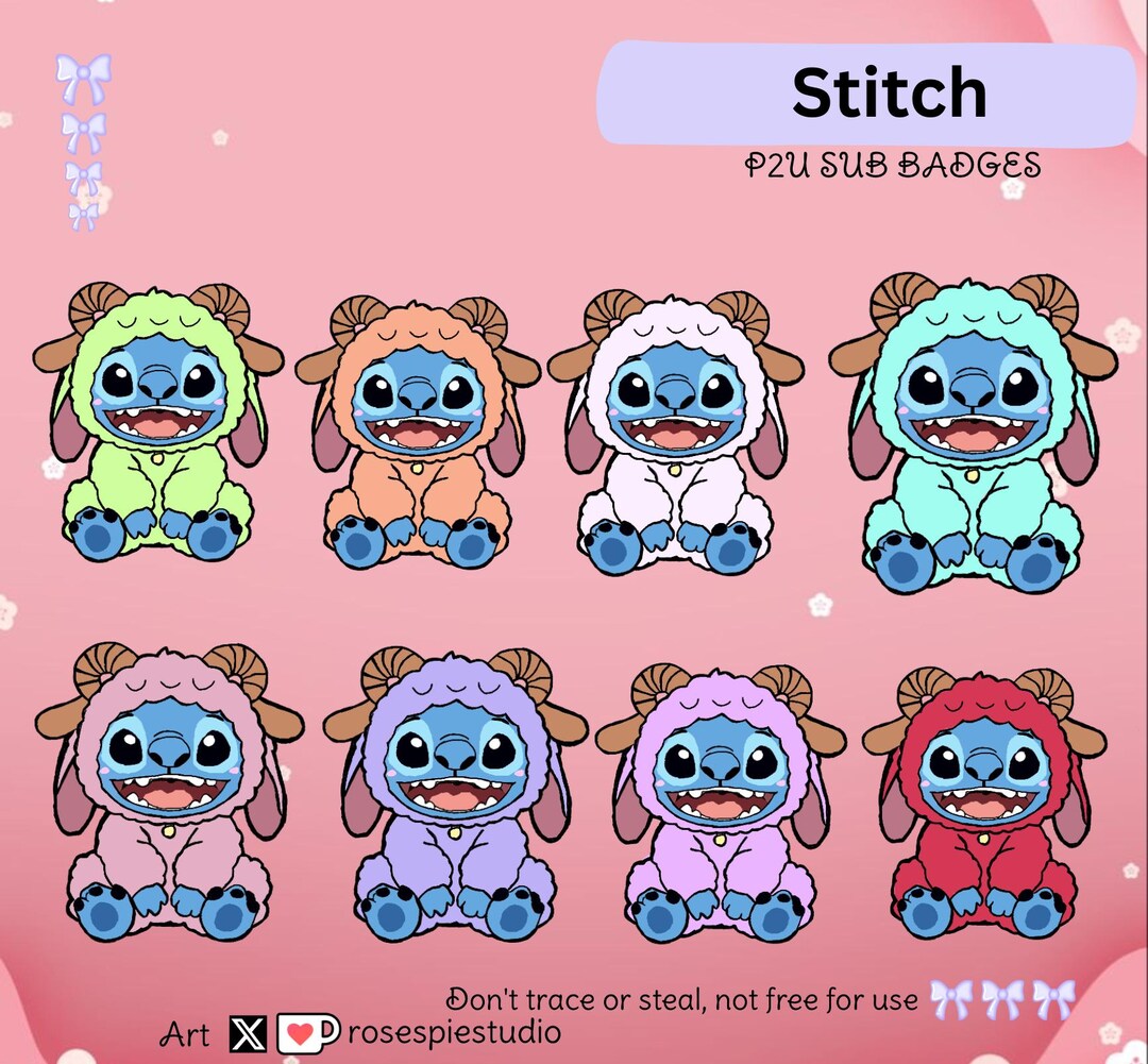STITCH Sub Badges – Adorable Stream Overlays | Kawaii Streamer Set ...