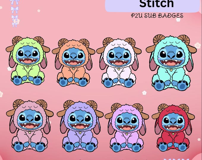 STITCH Sub Badges – Adorable Stream Overlays | Kawaii Streamer Set ...