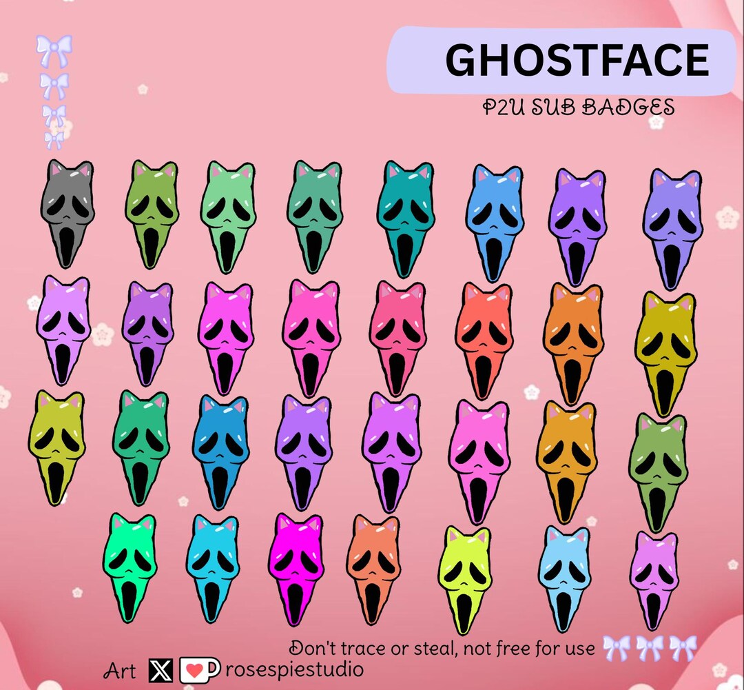 Kitty Ghostface Scream Sub Badges for Twitch (digital Download) - Etsy